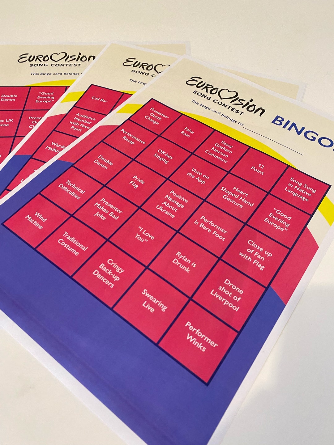 Eurovision Song Contest 2023 Bingo Card Pack Digital Download - Etsy