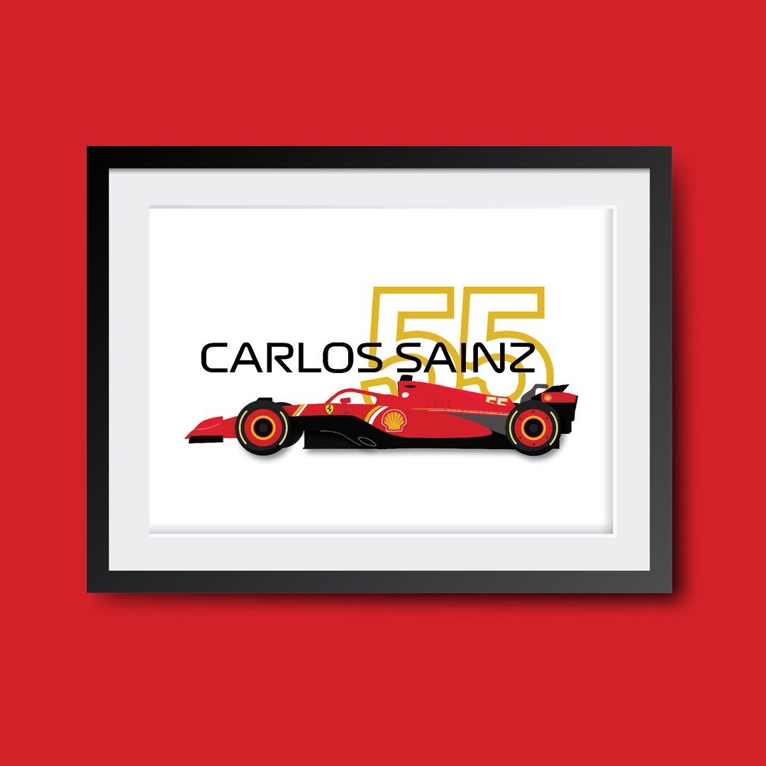 Carlos Sainz 55 Formula 1 Ferrari 2024 Wall Art Print, Digital Download ...