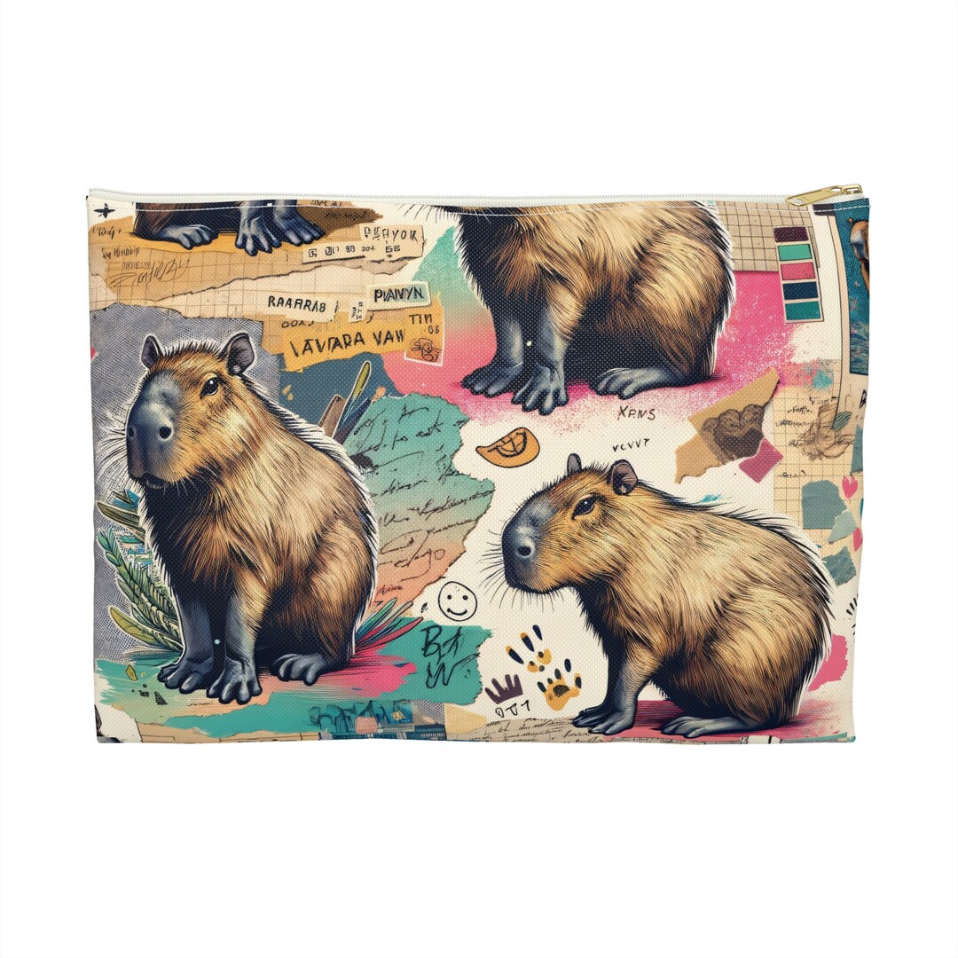 Capybara Collage Accessory Pouch - Etsy