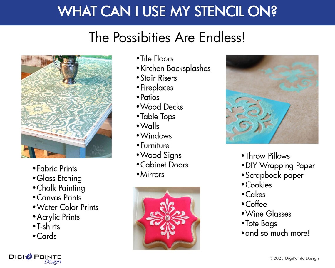 Tile Stencil, Wall Stencil, Patio Stencil, Concrete Stencil, Floor Painting, TILE 59Q Quarter ...