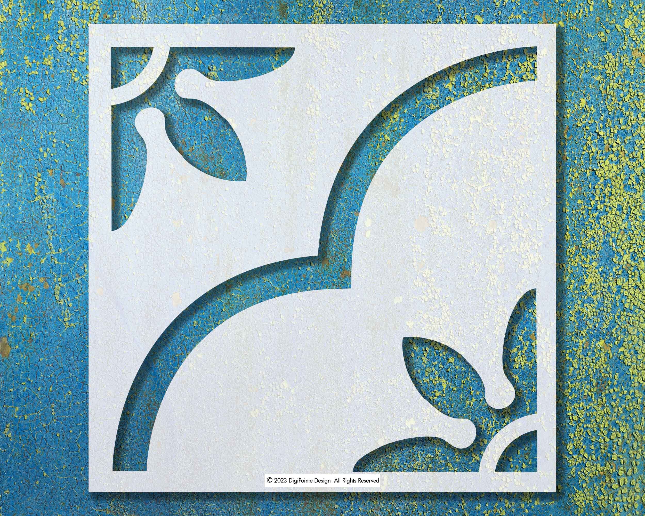 Tile Stencil, Wall Stencil, Patio Stencil, Concrete Stencil, Floor Painting, TILE 21Q Quarter ...