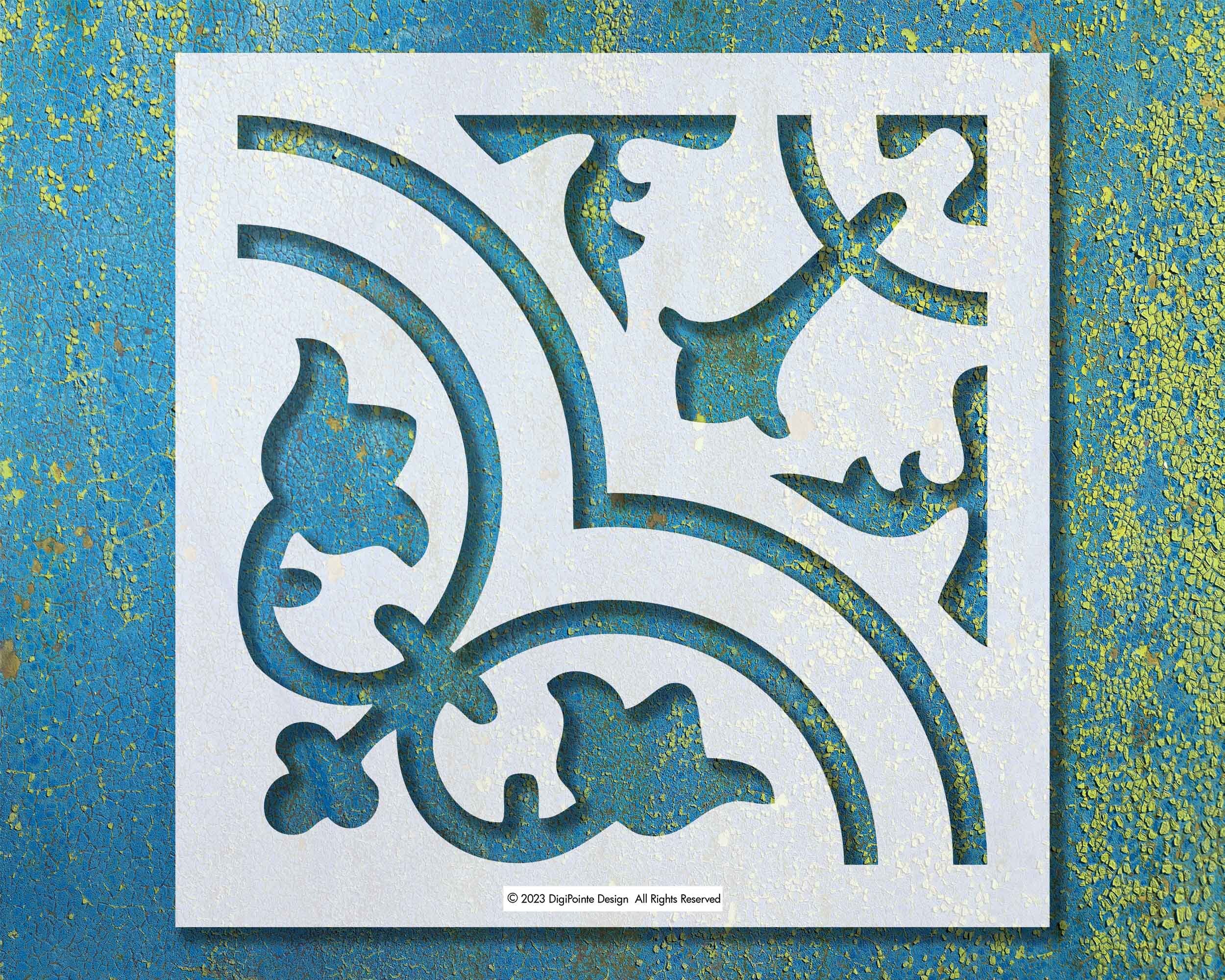 Tile Stencil, Wall Stencil, Patio Stencil, Concrete Stencil, Floor Painting, TILE 30Q Quarter ...