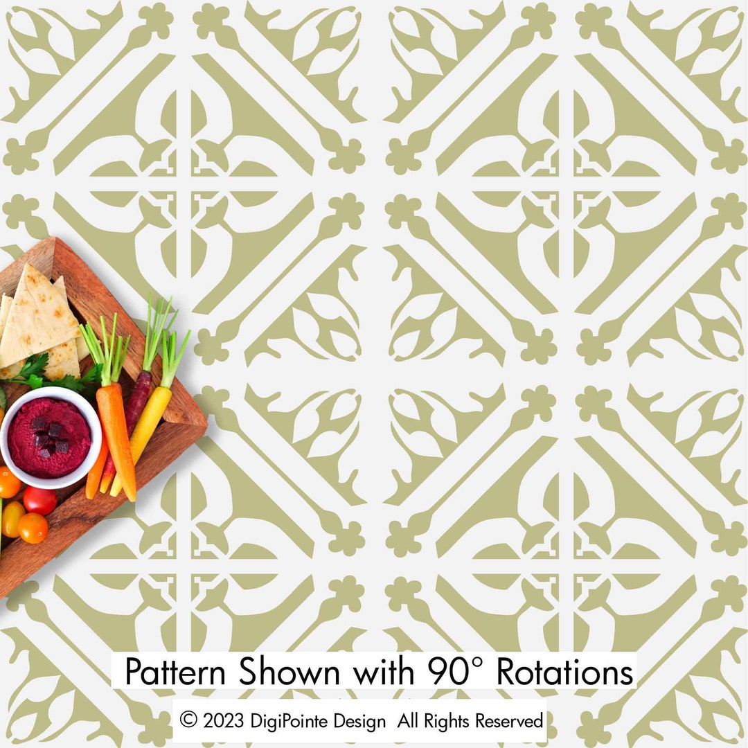 Tile Stencil, Wall Stencil, Patio Stencil, Concrete Stencil, Floor Painting, TILE 26Q Quarter ...