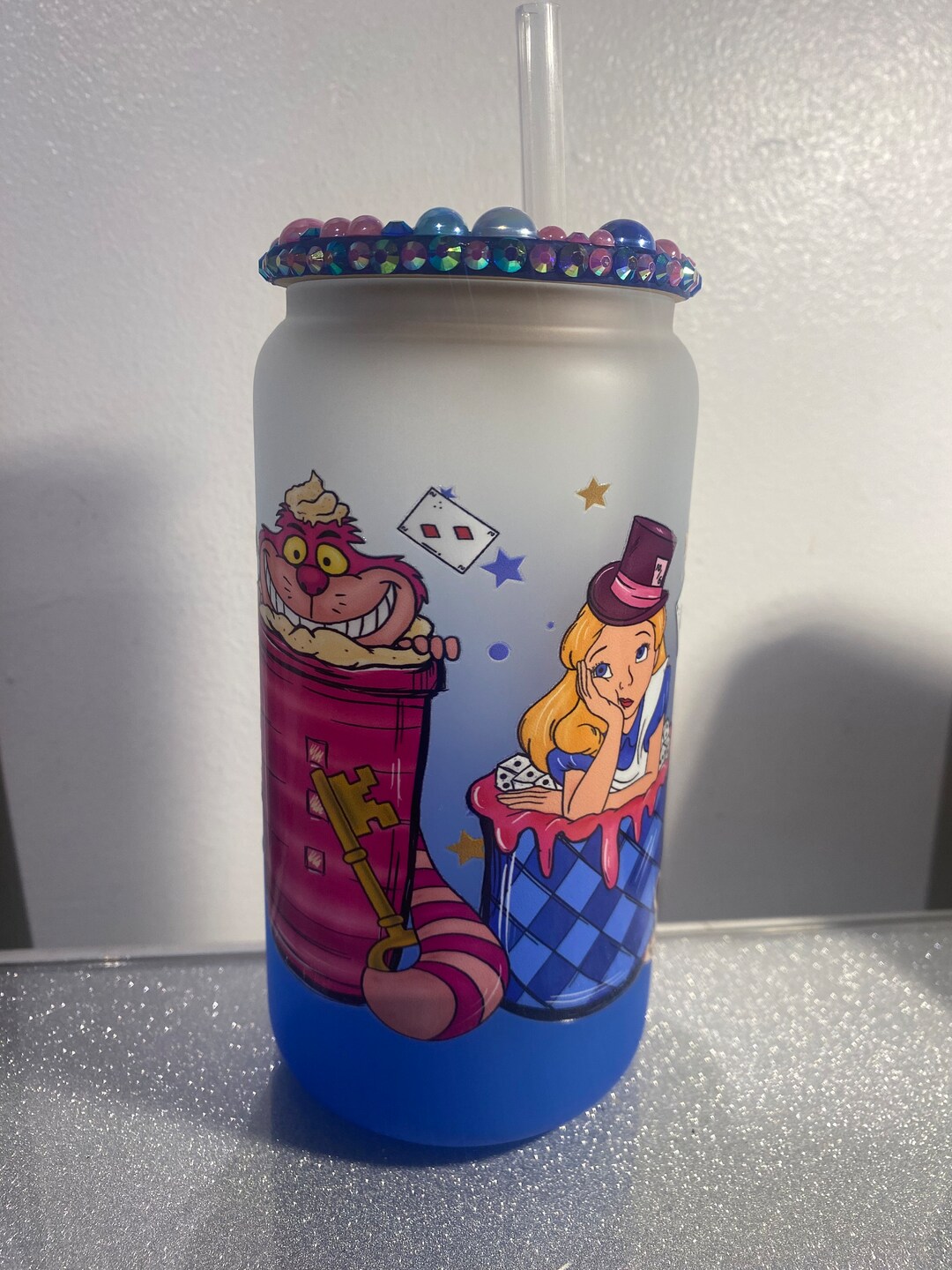 Alice in Wonderland Libby Glass Can - Etsy