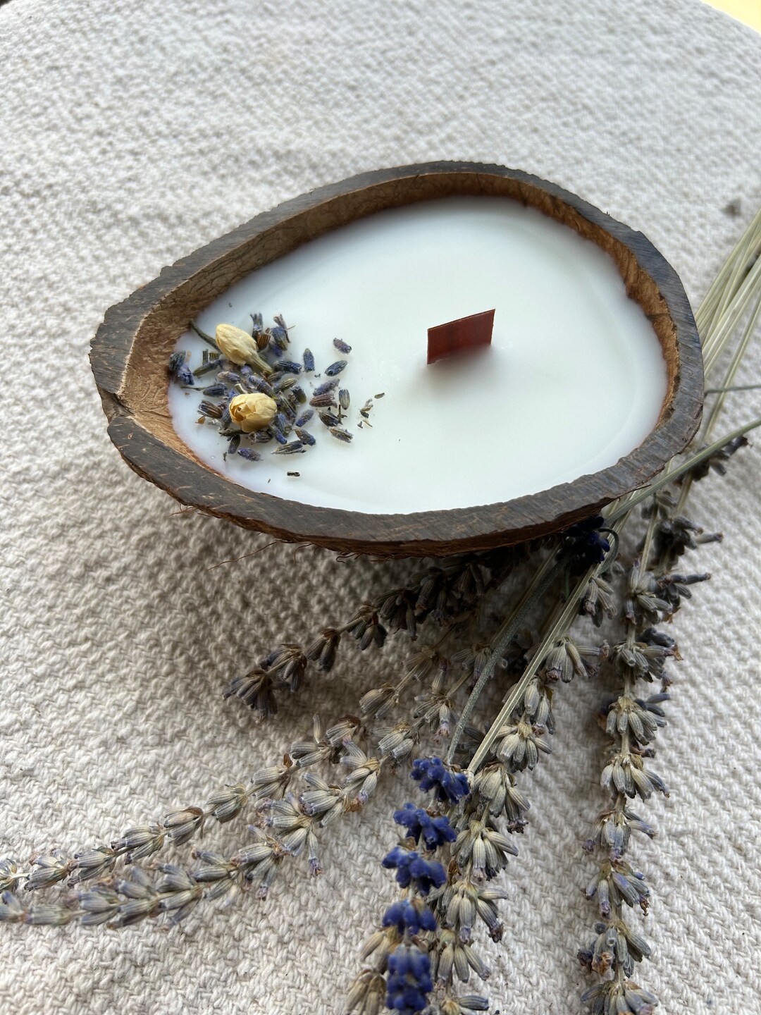 Natural Citronella Candle in a Coconut Shell - Etsy