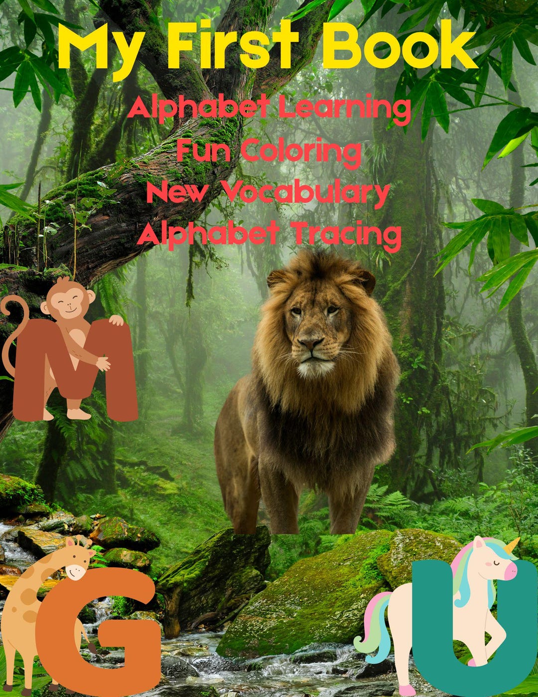 ABC Baby Shower Coloring Book, Baby's First ABC Book, Animal Theme ...