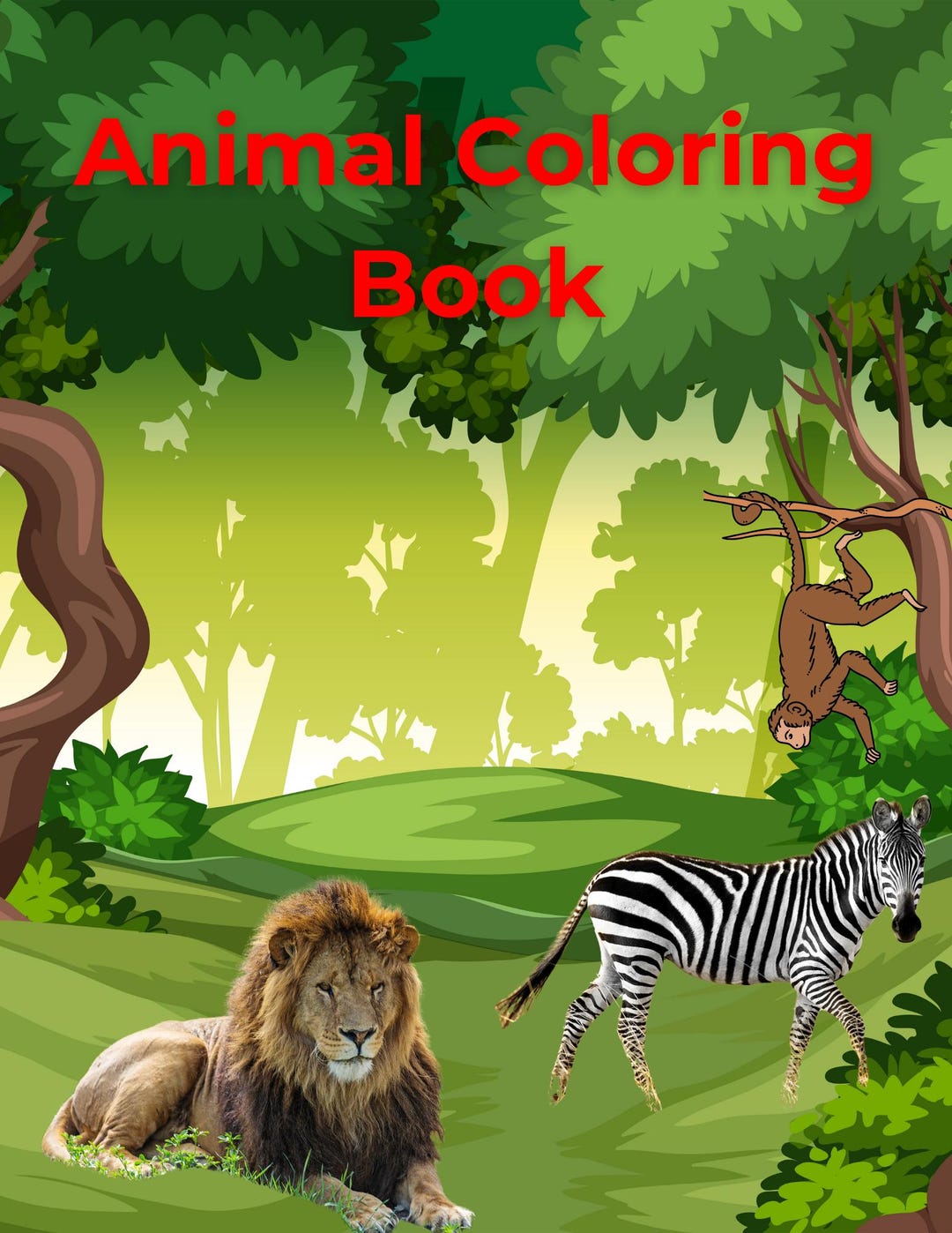 Animal Coloring Book Digital Colouring Book for Kids Coloring Pages for ...