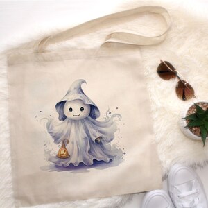 105 Spooky Halloween Ghost Clipart, Watercolor Clipart, Halloween PNG ...