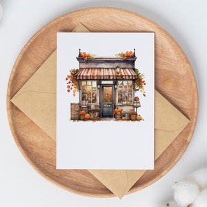 82 Autumn Storefront Clipart, Watercolor Clipart, Fall Season ...