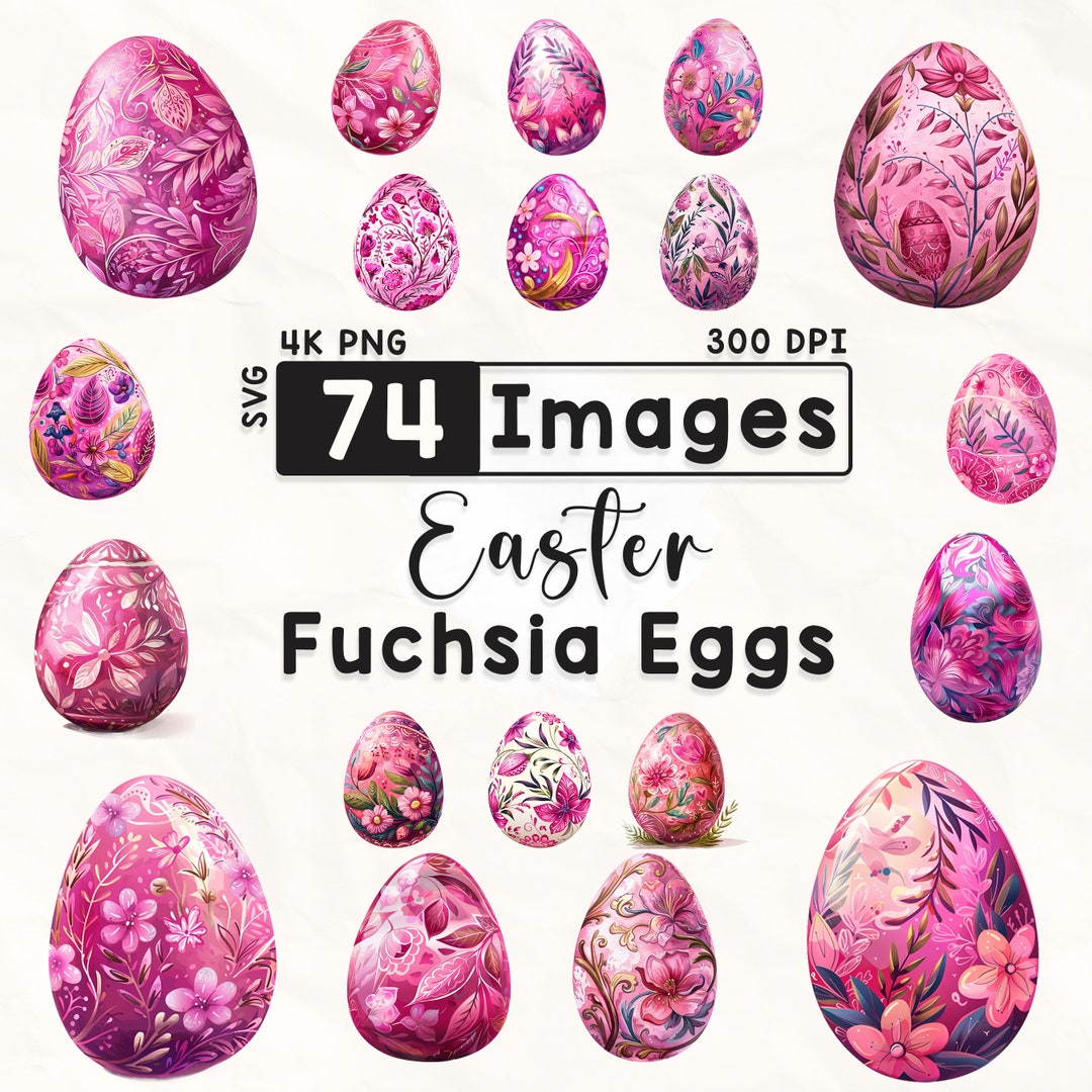 74 Easter Egg Clipart Bundle, Watercolor Easter Clipart, Bunny Clipart ...