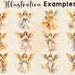 Christmas Angelclipart, Watercolor Clipart, Christmas PNG, Angelic ...