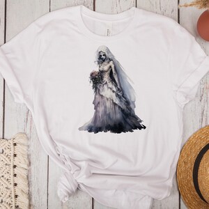 91 Spooky Halloween Ghost Bride Clipart, Watercolor Clipart, Halloween ...