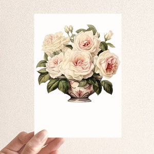 319 Cream Roses Clipart Bundle, Watercolor Floral Clipart, Rose Clipart ...