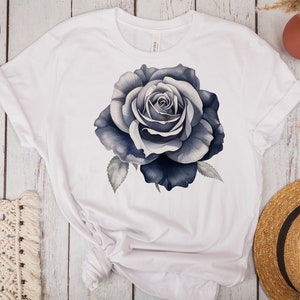 296 Navy and Silver Roses Clipart Bundle, Watercolor Floral Clipart ...