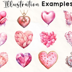 Valentine's Day Hearts Clipart, Watercolor Heart Clipart, Heart PNG ...