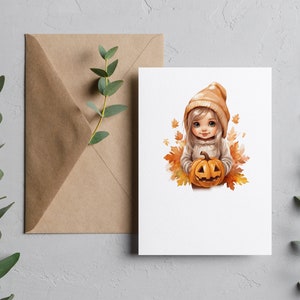 65 Halloween Cute Girl Clipart, Watercolor Clipart, Halloween PNG ...