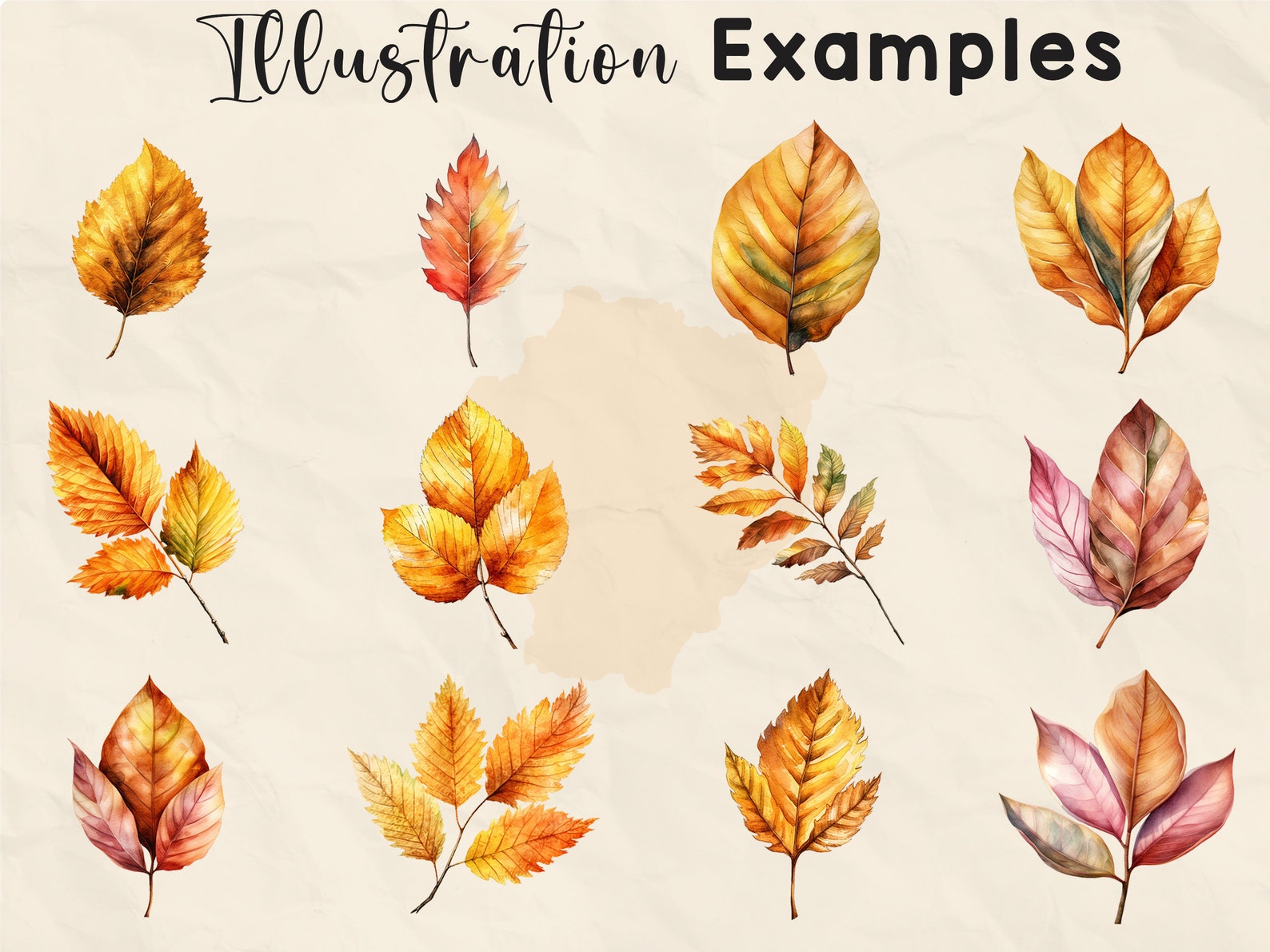 66 Autumn Leaf Clipart, Watercolor Clipart, Fall Season, Scrapbook ...