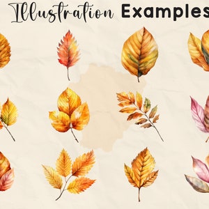 66 Autumn Leaf Clipart, Watercolor Clipart, Fall Season, Scrapbook ...