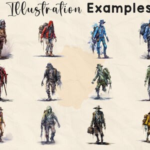 67 Spooky Halloween Zombie Explorer Clipart, Watercolor Clipart ...