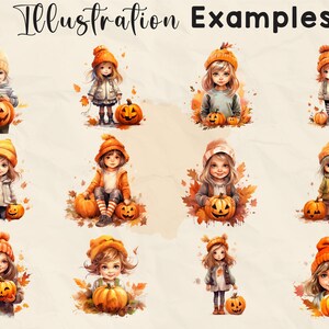 65 Halloween Cute Girl Clipart, Watercolor Clipart, Halloween PNG ...