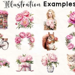 381 Peonies Clipart Bundle, Watercolor Floral Clipart, Peony Clipart ...