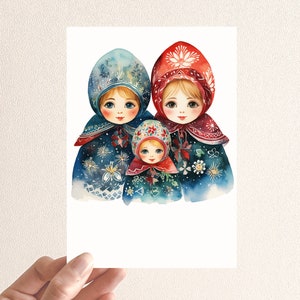Christmas Matryoshka Clipart, Watercolor Clipart, Festive Season ...