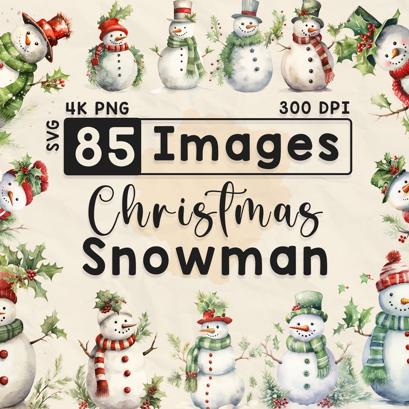 Snowmen Clipart - Etsy