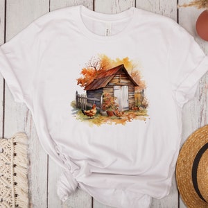 59 Autumn Chicken Coop Clipart Watercolor Clipart Fall - Etsy