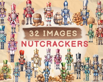 Watercolor Christmas Nutcracker Clipart PNG Files Xmas Clip - Etsy