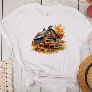 48 Autumn Farm Barn Clipart, Watercolor Clipart, Fall Season, Scrapbook ...