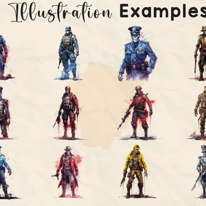 75 Spooky Halloween Zombie Soldier Clipart, Watercolor Clipart ...