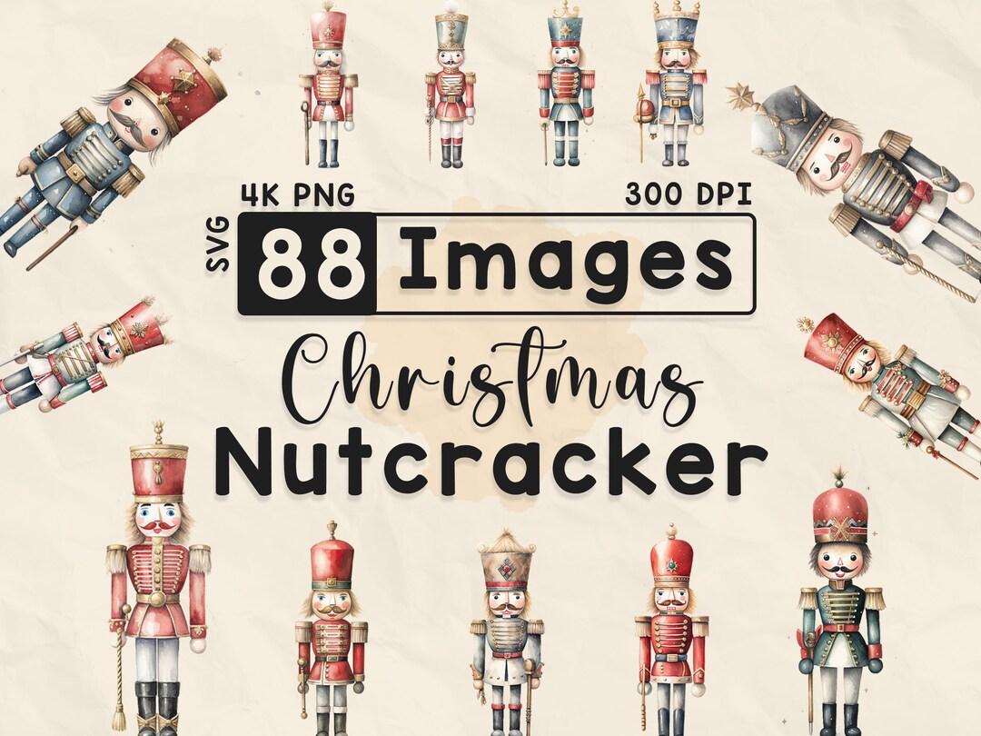 Christmas Nutcracker Clipart, Watercolor Clipart, Christmas PNG ...