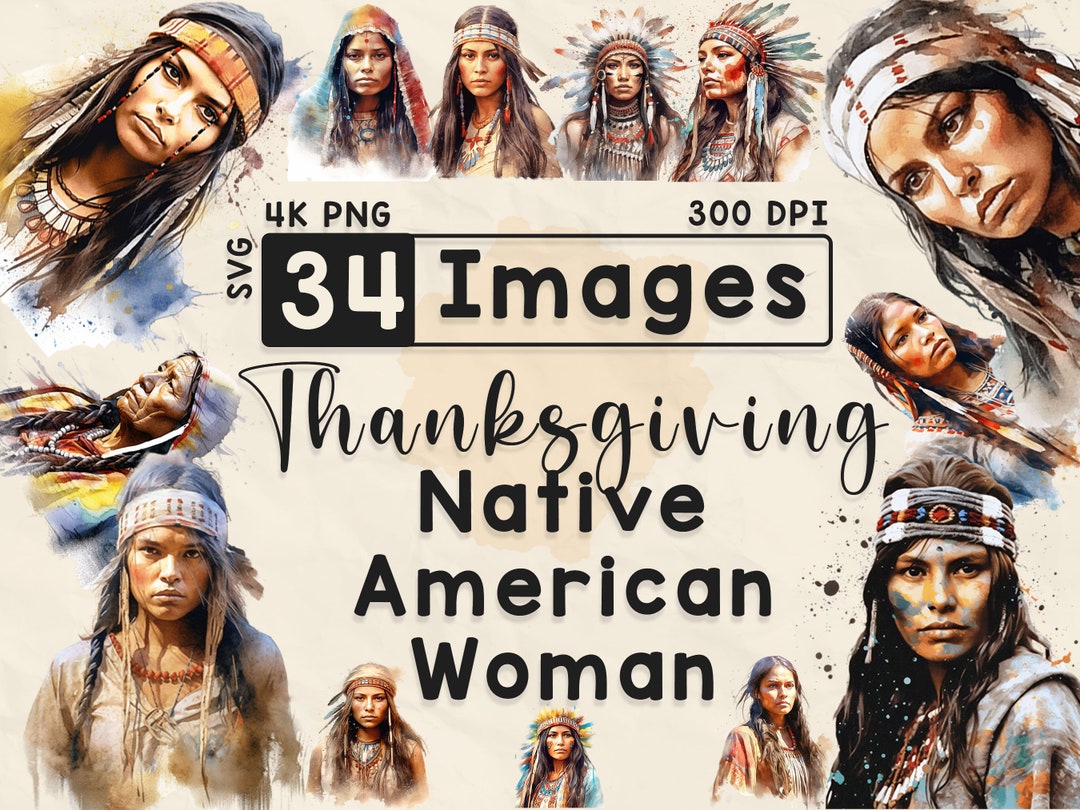34 Thanksgiving Native American Man Clipart, Watercolor Clipart, Fall ...