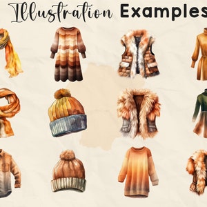 83 Autumn Fashion Clothes Clipart, Watercolor Clipart, Fall Season ...