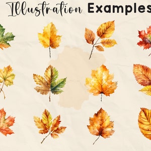 66 Autumn Leaf Clipart, Watercolor Clipart, Fall Season, Scrapbook ...