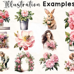 399 Camellias Clipart Bundle, Watercolor Floral Clipart, Camellia ...