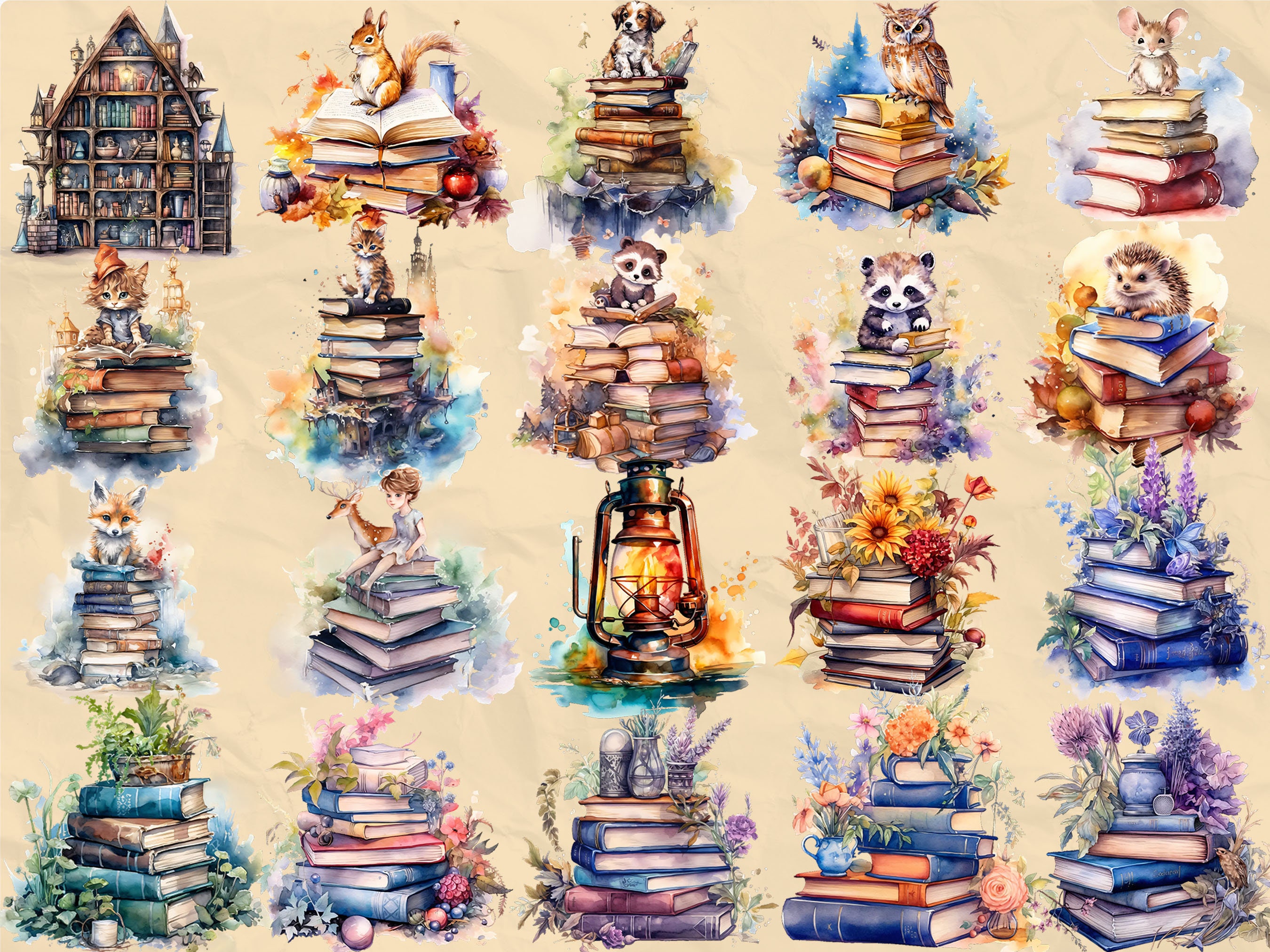 74 Fairytale Books Clipart Bundle Book Clipart Commercial - Etsy