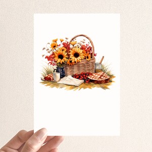 74 Autumn Picnic Clipart, Watercolor Clipart, Fall Season, Scrapbook ...