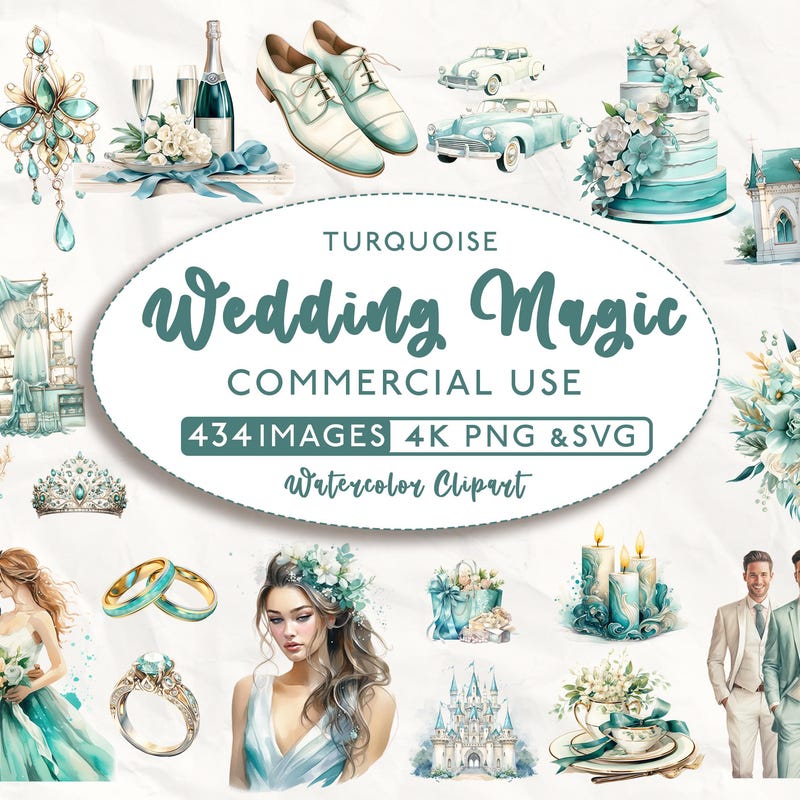 Turquoise Clipart - Etsy