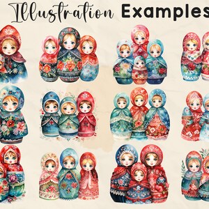 Christmas Matryoshka Clipart, Watercolor Clipart, Festive Season ...