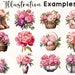 304 Rustic Peonies Clipart Bundle, Watercolor Floral Clipart, Peony ...