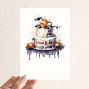63 Halloween Cakes Clipart, Watercolor Clipart, Halloween PNG, Spooky ...