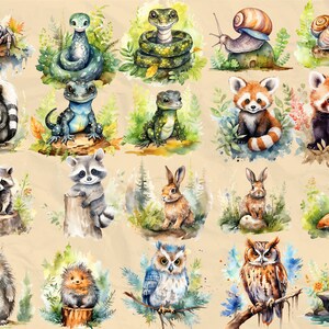 77 Cute Forest Animals Clipart, Cute Animals Clipart, Commercial Use ...