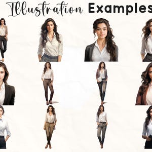 1000 Office Woman MEGA BUNDLE Clipart, Watercolor Clipart, Office Lady ...