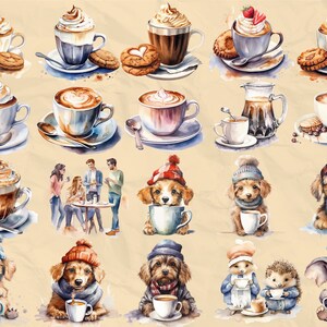 Watercolor Coffee 113 Clipart Bundle, PNG and SVG, for Coffee Lovers ...
