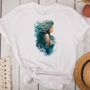 55 Turquoise Mermaid Clipart, Watercolor Mermaid Clipart, 4K PNG and ...