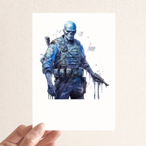 75 Spooky Halloween Zombie Soldier Clipart, Watercolor Clipart ...