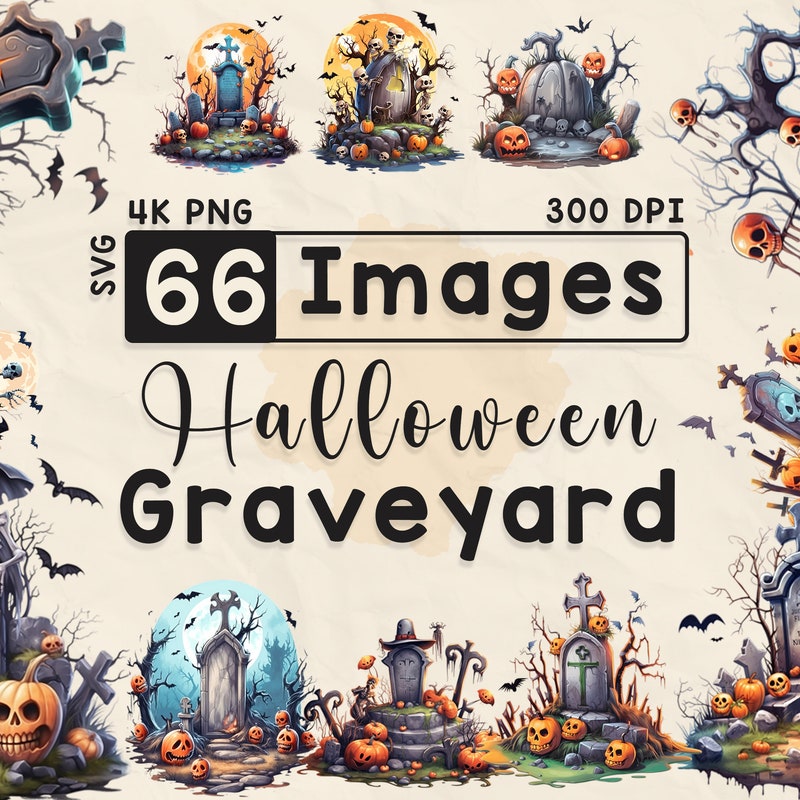 Halloween Graveyard - Etsy
