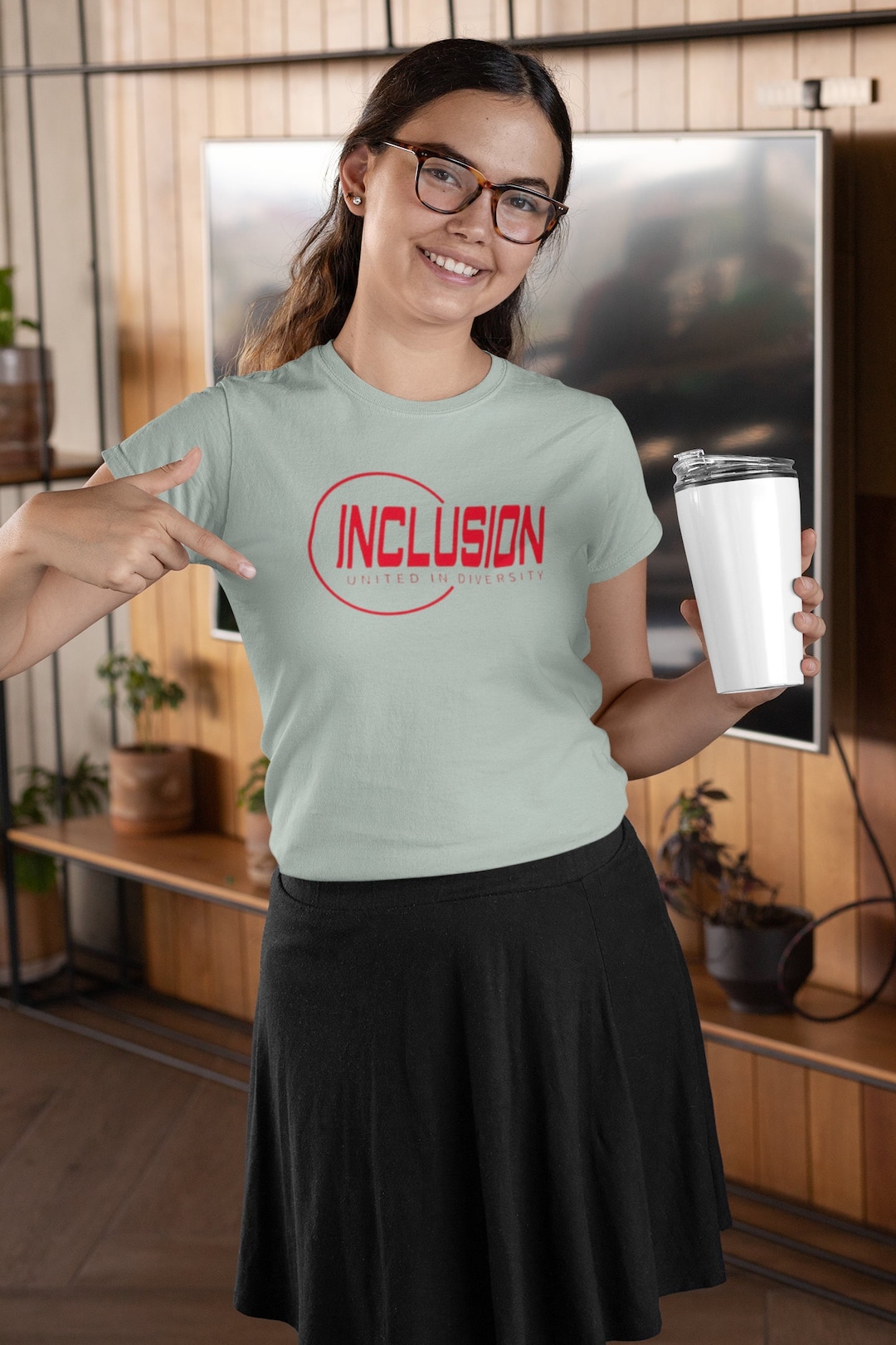 Red Print Inclusion Shirt, United in Diversity Shirt, Soft Cotton Unity ...