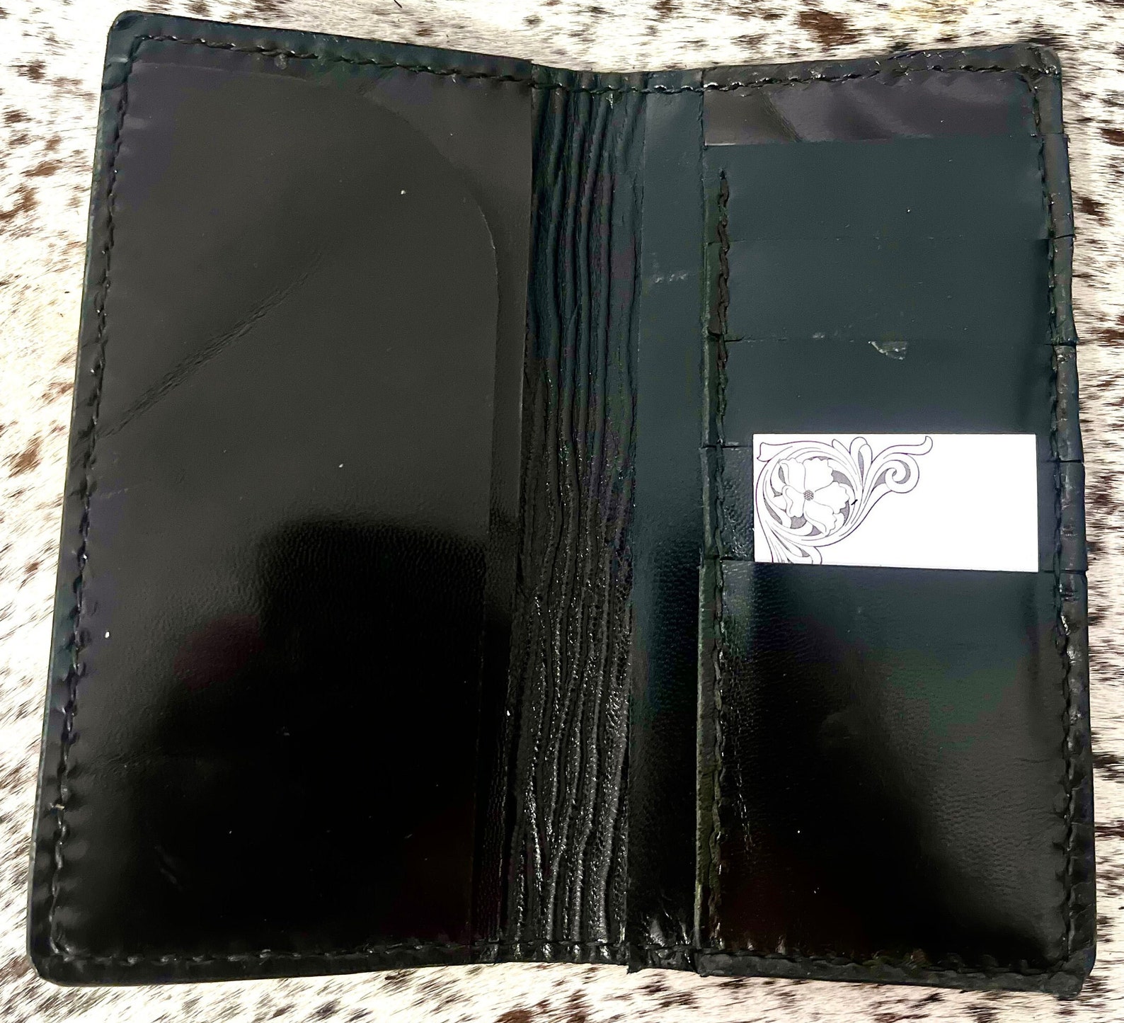 Tooled Leather Roper Wallet - Etsy